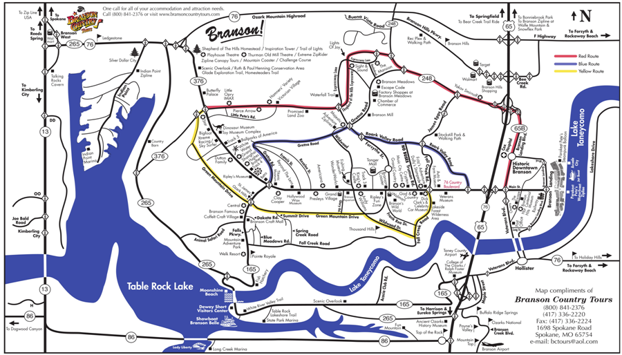 Branson Country Tours - Branson, Missouri, Local Map